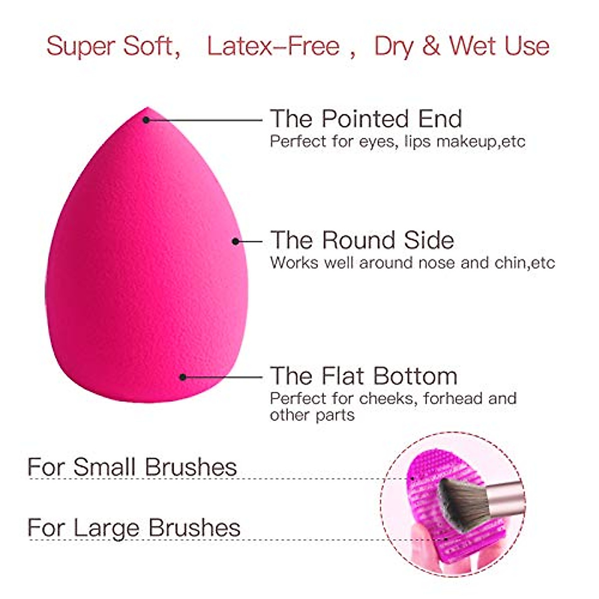 Makeup Brushes 16PCs Makeup Brushes Set with 4PCs Beauty Blender Sponge and 1 Brush Cleaner Premium Synthetic Foundation Brushes Blending Face Powder Eye Shadows Make Up Brushes Tool(Marble)