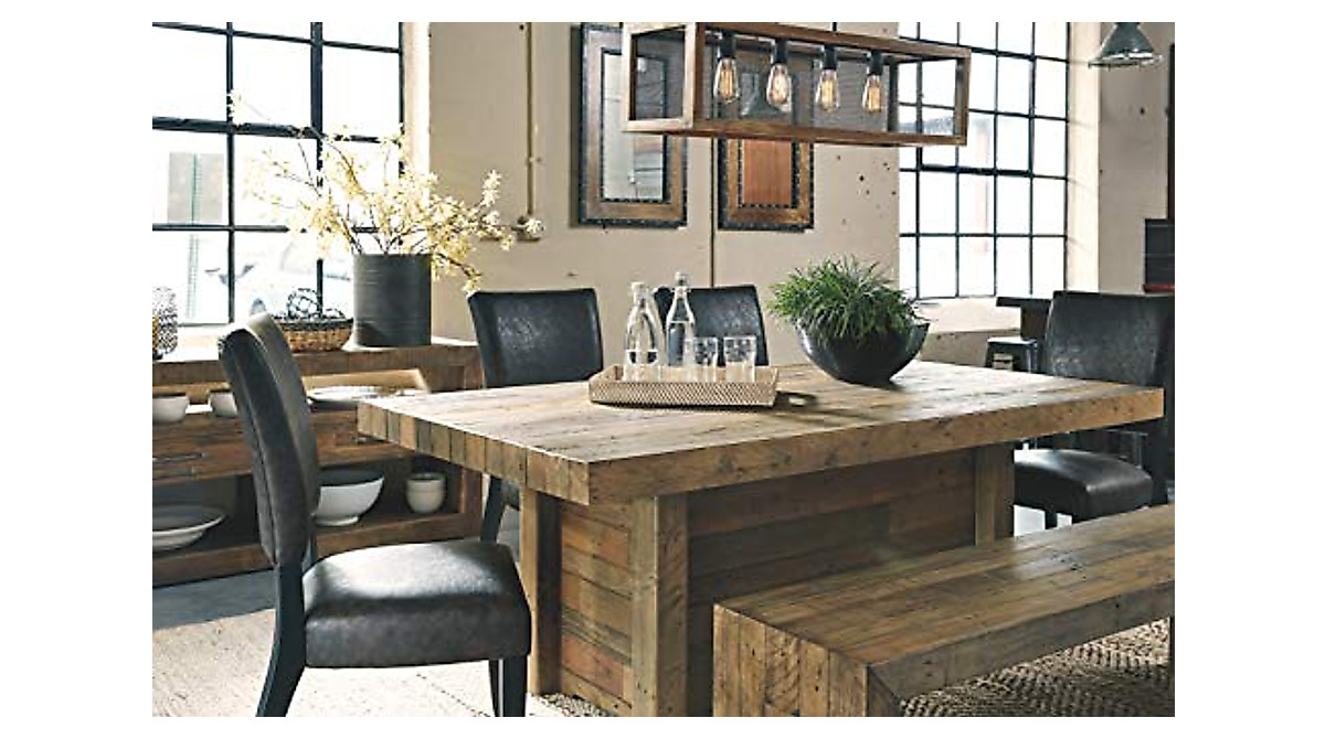 Sommerford Rustic Wood Dining Bench - Farmhouse Style & Versatile Seating