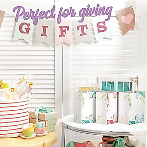 10 PK Designer Gift Bags with Handles - Assorted Sizes and Colors - Cute Luxury Gift Bags - Wedding Welcome Bags, Bridal or Bridesmaid Gift, Birthday Gift Bags for Women, Bachelorette Party Favor (Medium, Purple)