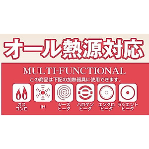 JapanBargain 3868, Sukiyaki Nabe Pot Shabu Shabu Hot Pot Pan with Glass Lid for Induction Heating IH Stove