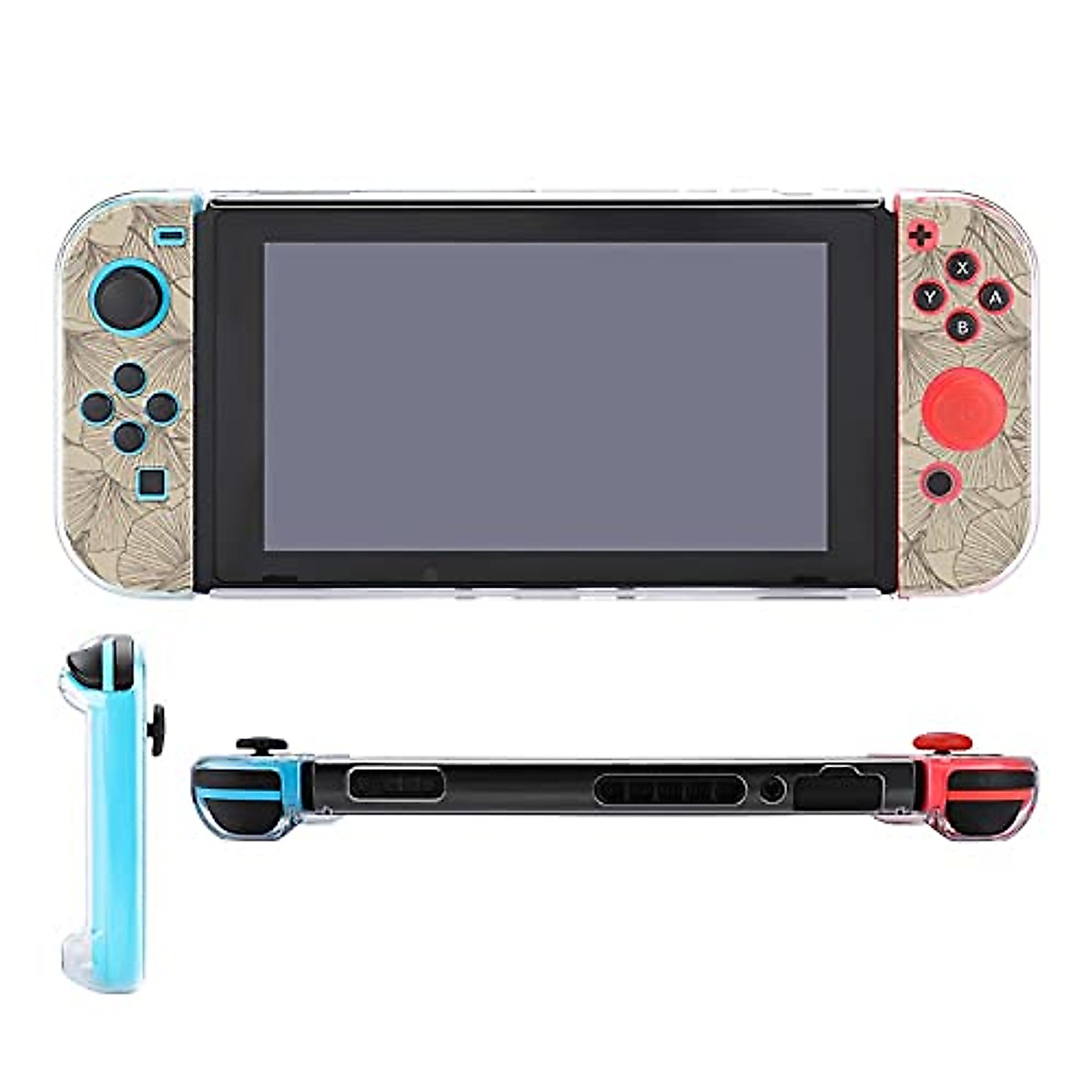 ERFGT Gin-Kgo Pat-Tern Case for Nintendo Switch with Screen Protector Slim Anti-Scratch Anti-Slip Protective Case Cover for Girls and Boys