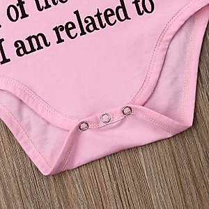 Newborn Infant Baby Girls Cotton Bodysuit Funny Letter Print Romper Jumpsuit Clothes Outfits (Short Sleeve, 0-6 Months)
