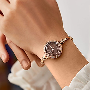 TIME100 Women's Watches Analog Quartz Japanese Movement Watch Bracelet Dress Watch for Female Waterproof Wristwatch Coffee Gold