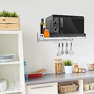 30 Inch Stainless Steel Wall Shelf Metal Shelving Heavy Duty Commercial or Household Grade Wall Mount Microwave with Fixing Kit Microwave Support Load 120lb/55kg Microwave Oven Shelf (Width 30 in)