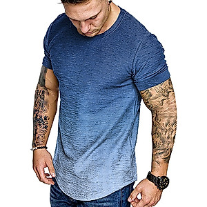 COOFANDY Men's Tie Dye Print Muscle T Shirt Fashion Fitness Quick Dry Fitted Tee
