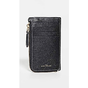 Marc Jacobs Women's Small Top Zip Wallet, Black, One Size