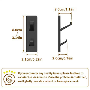 Self Adhesive Wall Hooks for Hanging: Stick-On Hooks Hold 13 LB, Black Coat Hook,Towel Hooks For Bathrooms,Shower Hooks for Wall,Door Hooks Hanging Towel, Kitchen Hook,Metal hooks for hanging,4 Pack