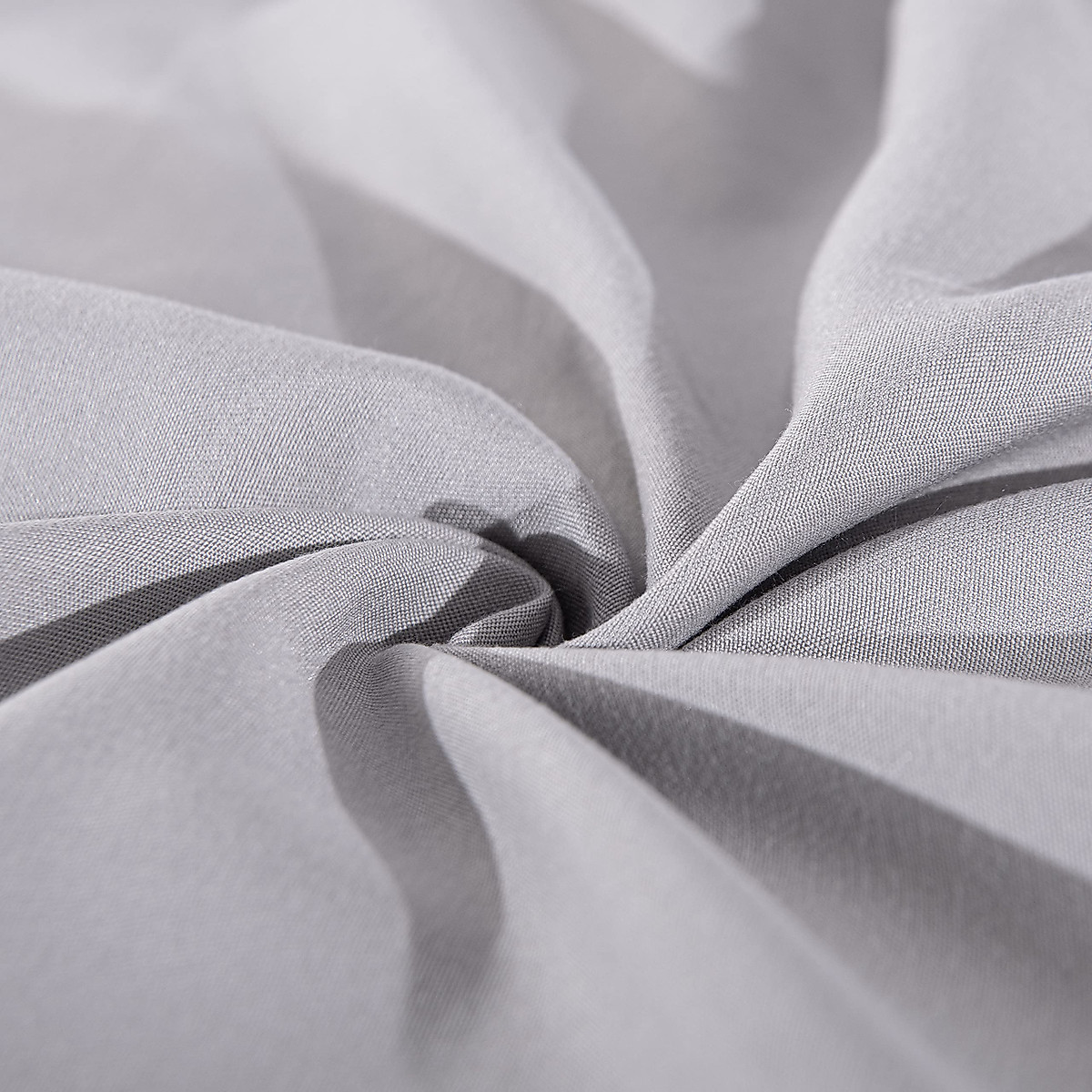 FLXXIE 3 Pieces Microfiber Queen Duvet Cover Set, Super Soft and Solid Color Comforter Cover with Zipper Closure, 1 Duvet Cover (90x90 Inches) and 2 Pillow Shams, Light Grey