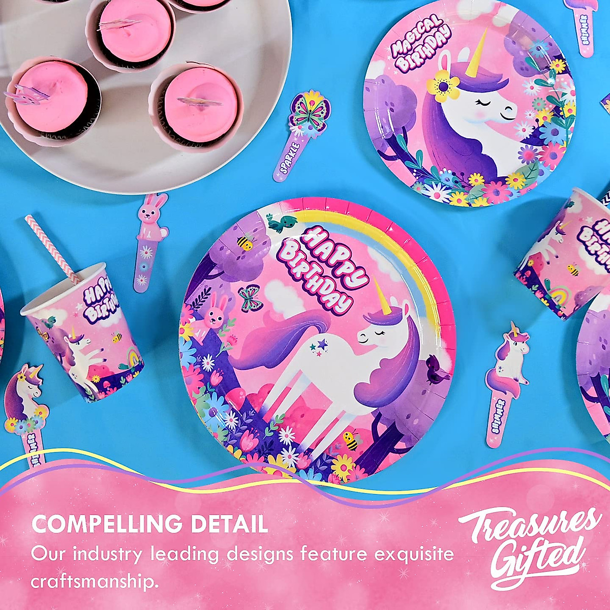 Unicorn Birthday Party Supplies for Girls - Complete Set of Decorations