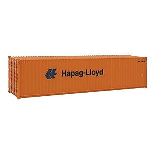 Walthers SceneMaster HO Scale Model of Hapag Lloyd (Orange, Blue) 40' Hi Cube Corrugated Side Container,949-8254