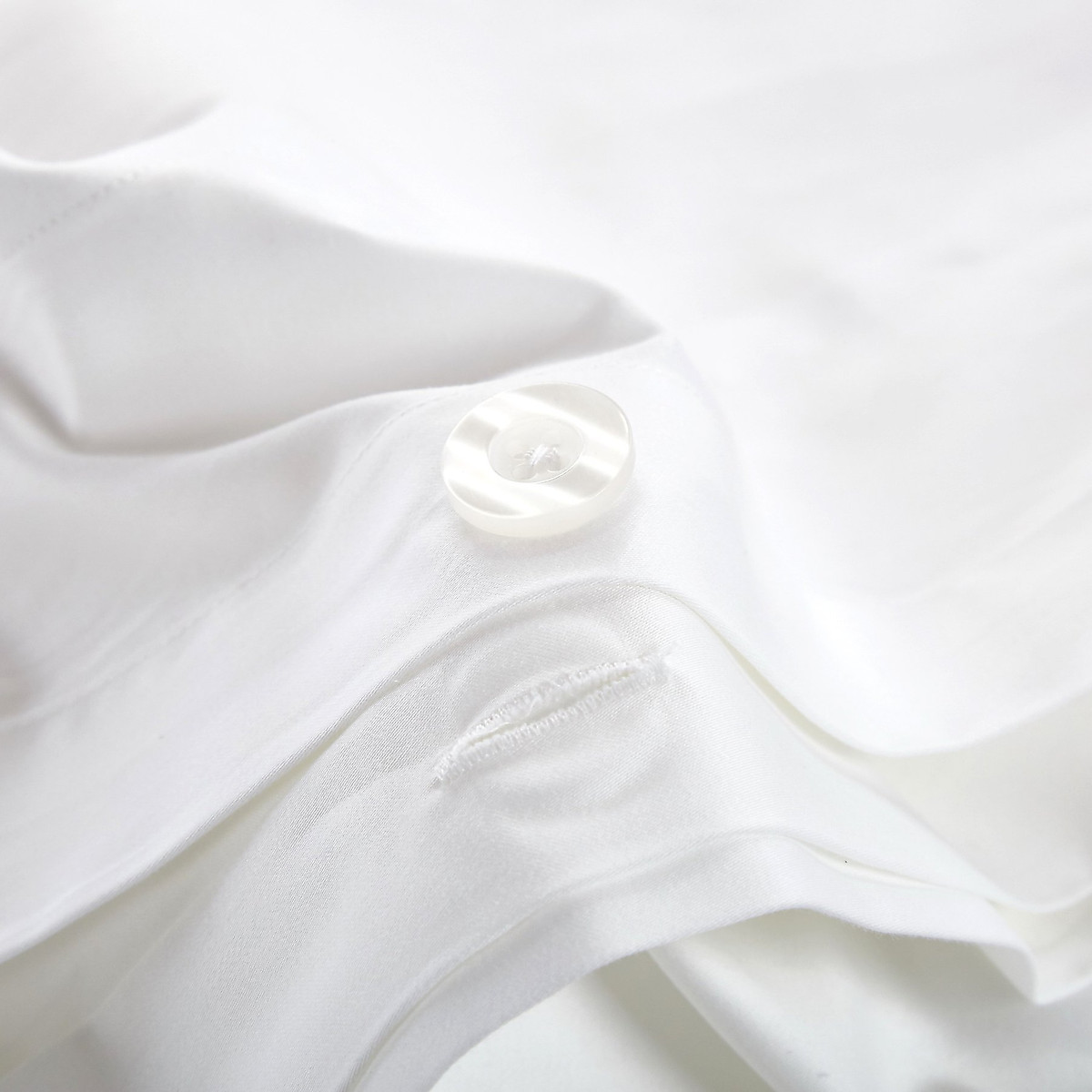 Bicolore Collection Duvet Covers Set 3 Pieces Do Not Include Filling ClassIC European 100% Egyptian Cotton Sateen Luxury 400 Thread Count Frame Patchwork Manufacturing(White/Beige,King)