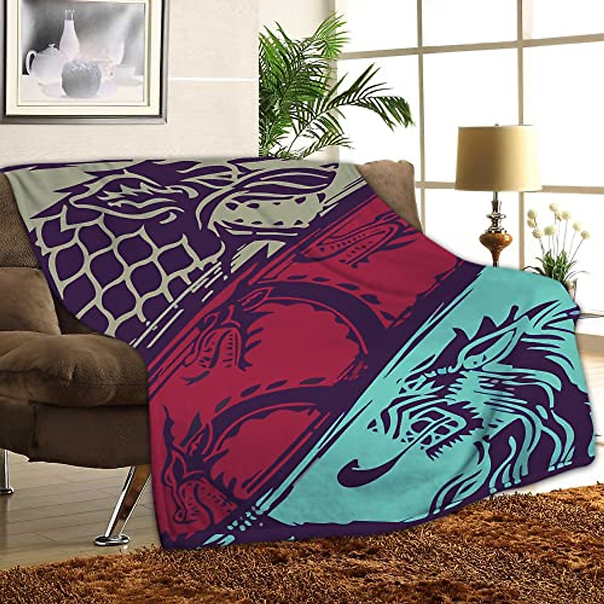 Flannel Warm Blanket for Couch, Bed, Sofa – Soft Cozy Plush Throw Blankets Microfiber Luxurious 50x60 Inches