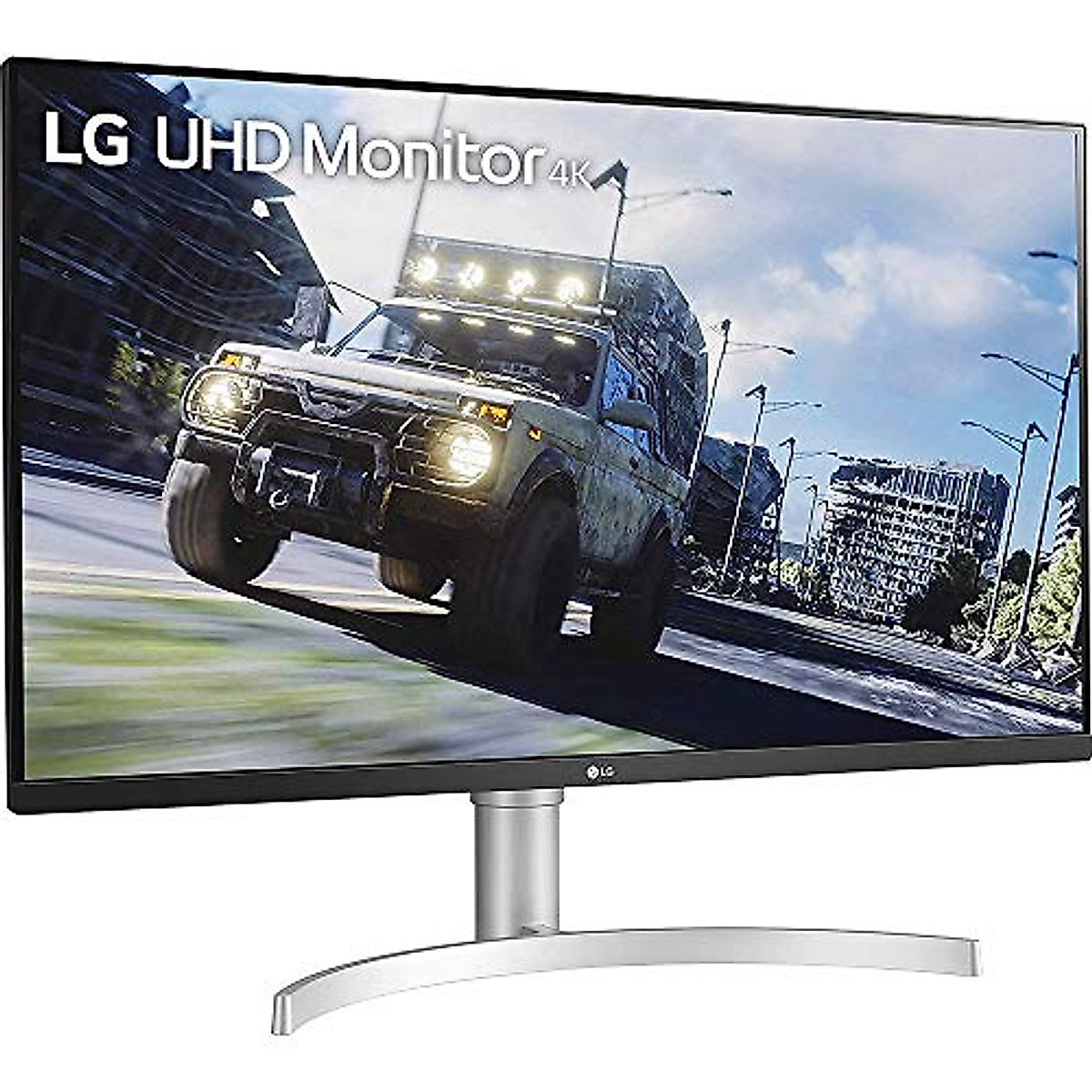 LG 32UN550-W 32 inch UHD 3840x2160 VA HDR10 AMD FreeSync Monitor Bundle with 2X 6FT Universal 4K HDMI 2.0 Cable, Universal Screen Cleaner and 6-Outlet Surge Adapter