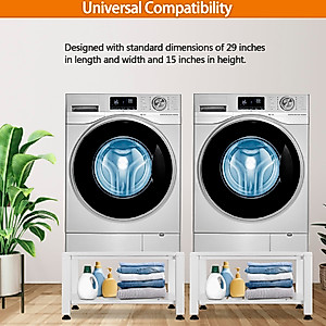 Talustool Premium Washer and Dryer Pedestal Stand Metal Steel Washing Machine Base Heavy Duty Universal Fit 700lbs Capacity Washer Dryer Stand 29 x 29 x 15 Inch