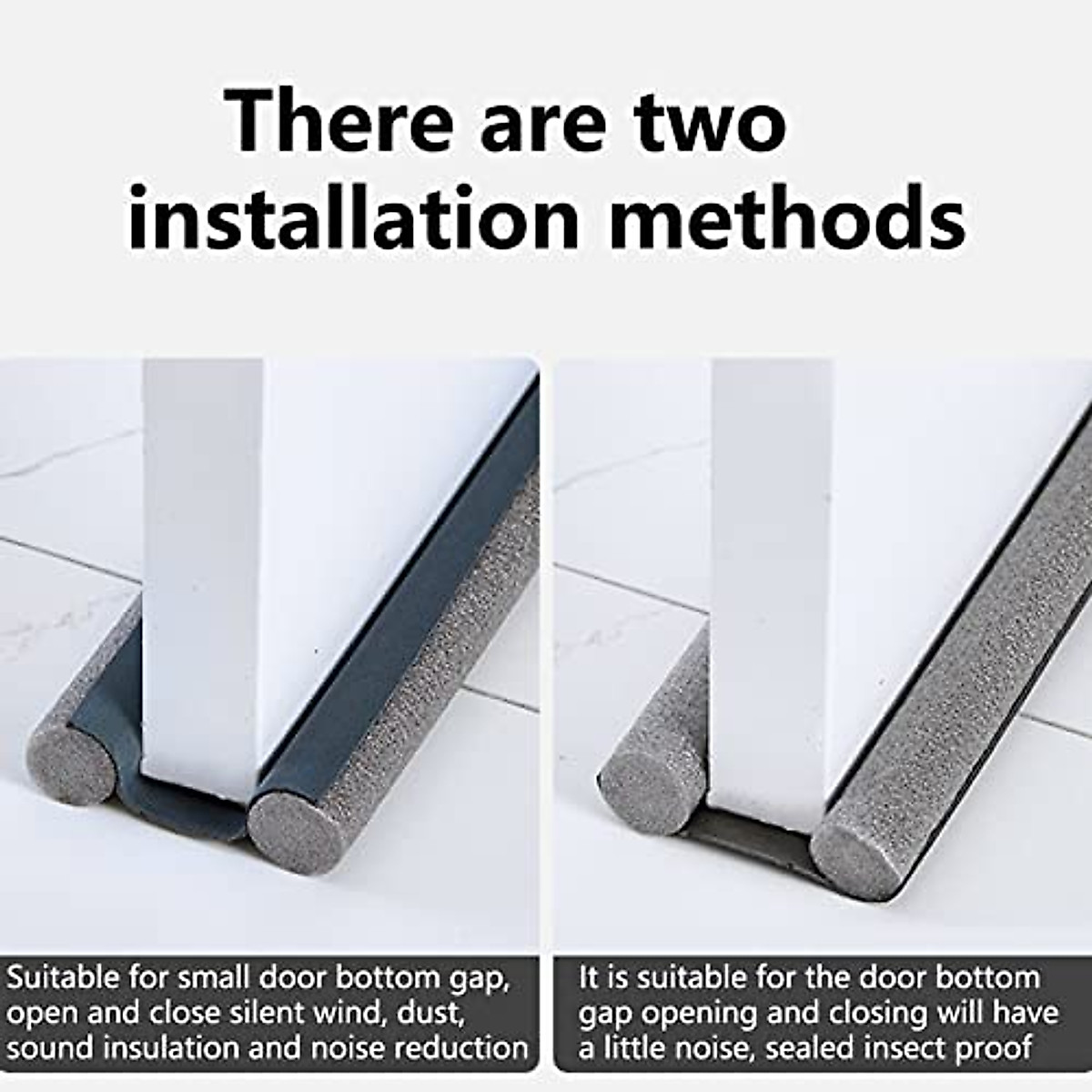 Door Draft Stopper Weather Stripping Noise Blockers Window Breeze Blockers Adjustable Door Sweeps for Exterior & Interior Doors 37.4inch Under Door Noise Blockers Door Draft Guard Black
