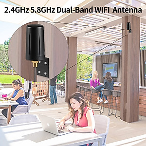 Outdoor 7dBi Dual Band 2.4GHz 5GHz 5.8GHz Long Range WiFi Booster Antenna for WiFi Router Hotspot Network Devices PC Security IP Camera WiFi Internet WiFi 6 Desktop PC USB Adapter WiFi Card, Eifagur