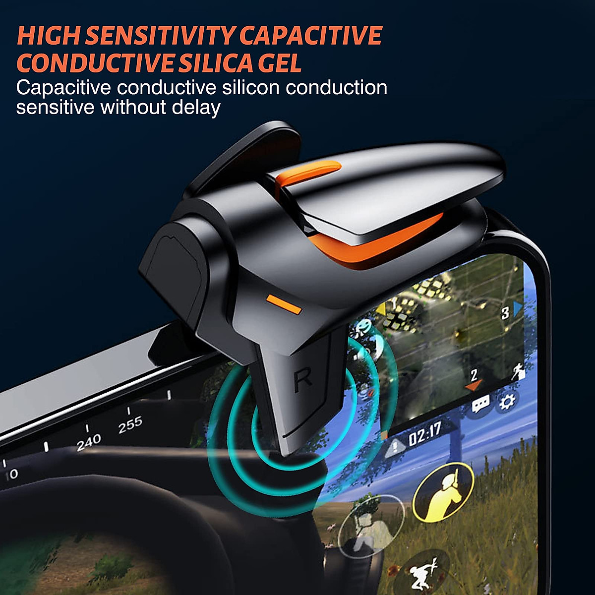 Newseego for PUBG Game Controller Trigger, [1 Pair] New Version Smart Phone Game Controller Gamepad Large Thickness, Sensitive Aim & Shoot PUBG Triggers for iOS/Android-Black.