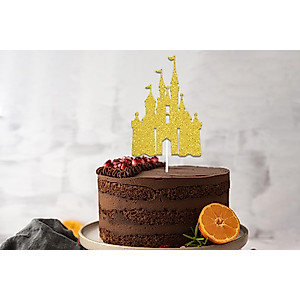 Castle Cake Topper Princess Cake Topper Castle Theme Birthday Party Decoration Princess Party Supplies Princess Happy Birthday Cake Decoration for Girls Princess Baby Shower Supplies
