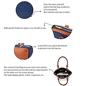 TMFAN Women Satchel Handbags Top Handle Work Bag Shoulder Purse and Wallet Set, Black