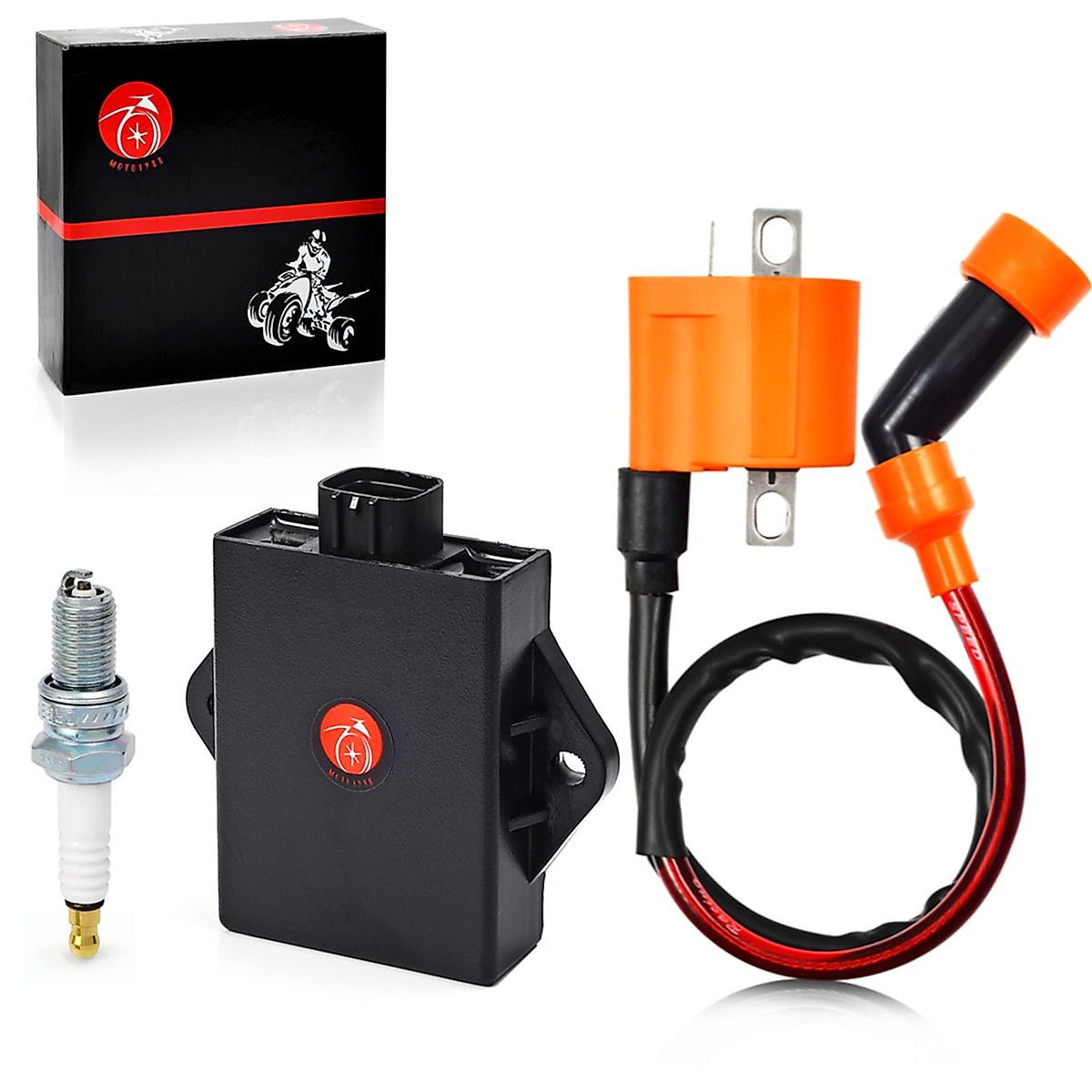 Igniter CDI Box and Ignition Coil ATV for Arctic Cat 250 350 1998-2005 for SUZUKI Quadrunner 250 1988-2002 Quadrunner 4WD 1987-1993 King Quad 300 1995-2002 3530-024 3530-011 32900-19B50 32900-19B40