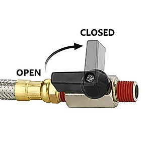 HK Extended Tank Drain Assembly Kit with 10 Inch Braided Steel Hose 1/4 Inch Drain Valve and Elbow Fitting for Air Compressor