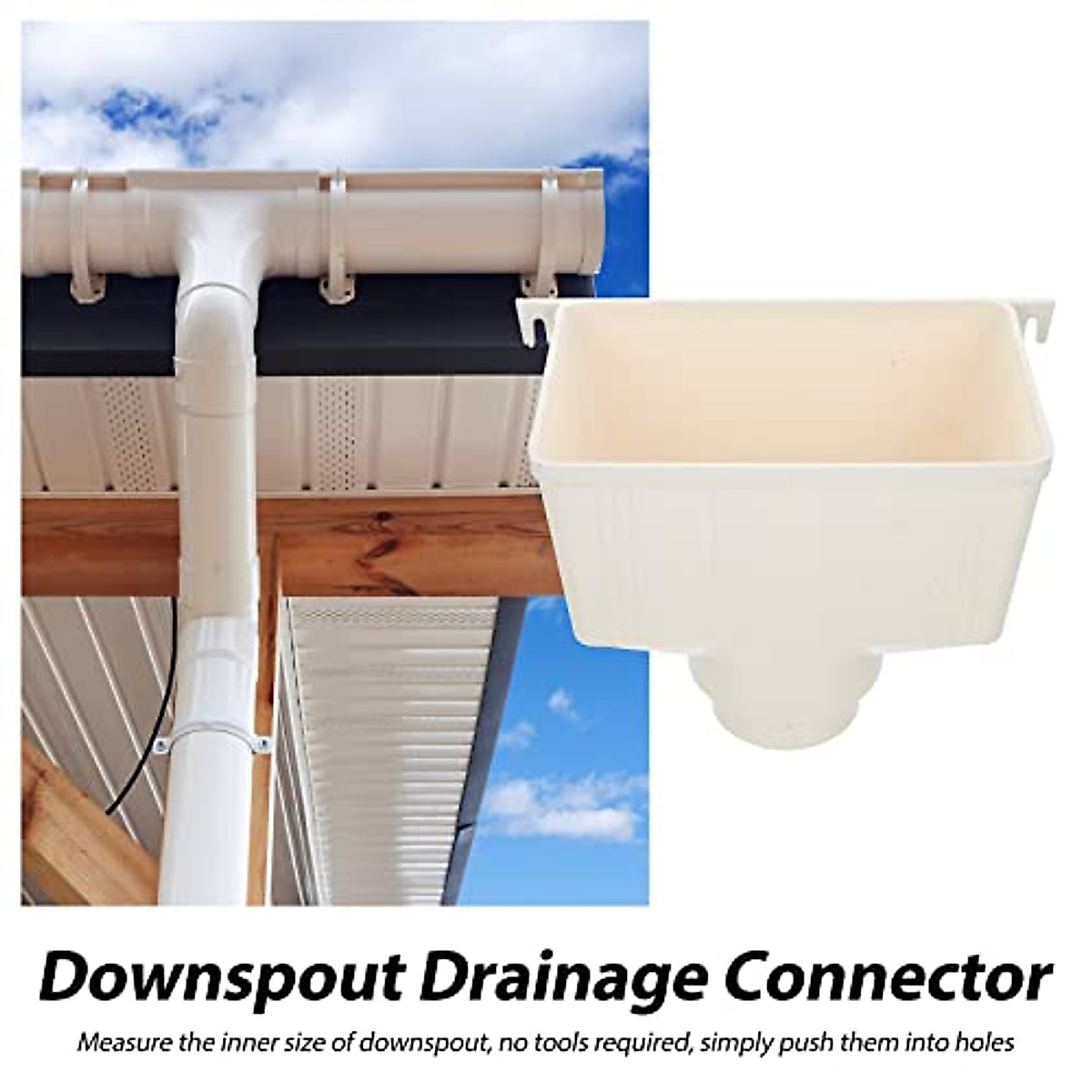DOITOOL Gutter Downspout Adapter Universal Rainwater Gutter Downspout Outdoor Downspout Drainage Connector for Gutter Downspout Extensions (10.41x8.25x5.82 Inch)