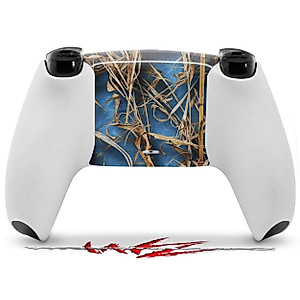WraptorSkinz Skin Wrap compatible with Sony PS5 DualSense Controller WraptorCamo Grassy Marsh Camo Neon Blue (CONTROLLER NOT INCLUDED)