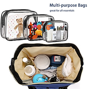 Diaper Bag with Organizing Pouches, Nappy Bags Handbag Multifunction Diaper Bag for Baby Care Travel Backpack Large Capacity Blue