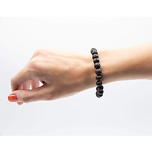Natural Diffuser Bracelet | Stone Lava Rock Bracelet | Elastic Yoga Lava Beads | Men Women Yoga Bead Bracelet