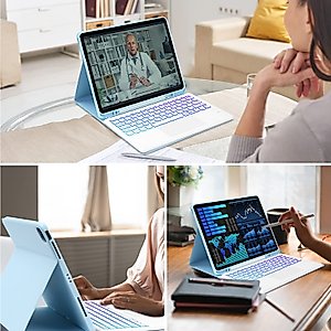 BQSS Keyboard Case for iPad Air 13 inch(M2) 2024 Case with Keyboard for iPad Pro 12.9 inch 6th Gen 2022/5th Gen Keyboard Cover Detachable Backlit Keyboard Wireless Keyboard