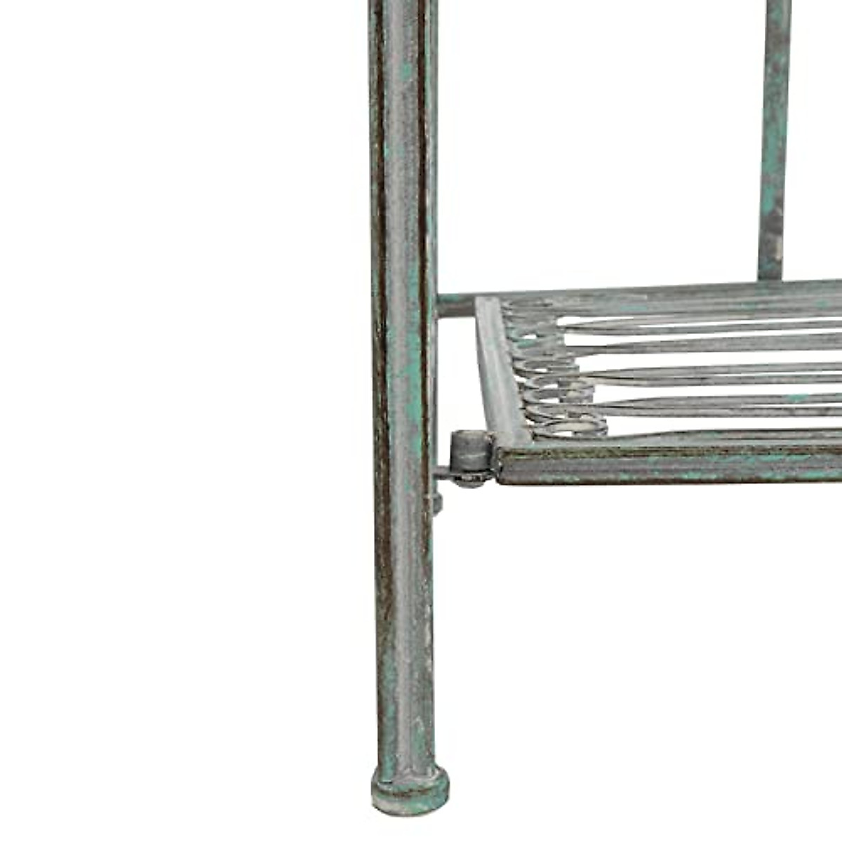 SAFAVIEH Outdoor Collection Amaris Victorian Antique Dark Green Wrought Iron 4-Tier Baker's Rack