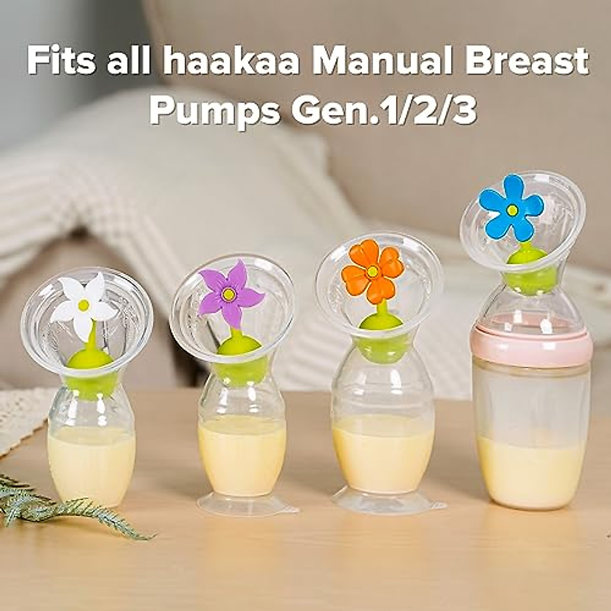 haakaa Flower Stopper Breastpump Stopper Manual Breast Pump Silicone Flower Stopper 100% Food Grade Silicone BPA PVC and Phthalate Free 1 pc, White