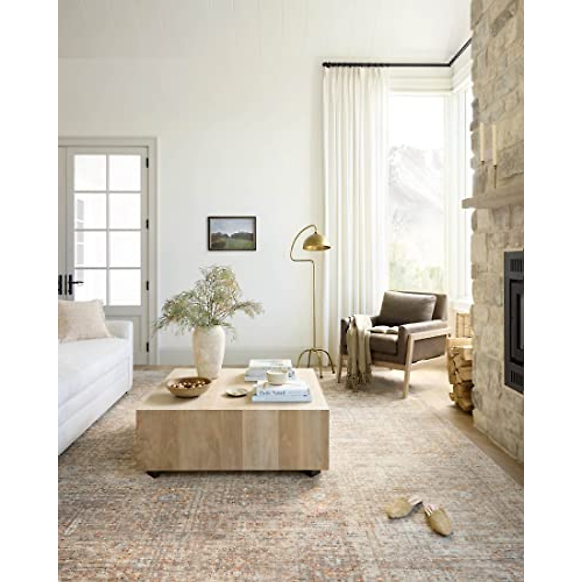 Loloi Angela Rose Blake Collection BLA-06 Oatmeal/Spice 7'-10" x 10'-2", .25" Pile Height, Fringe, Area Rug