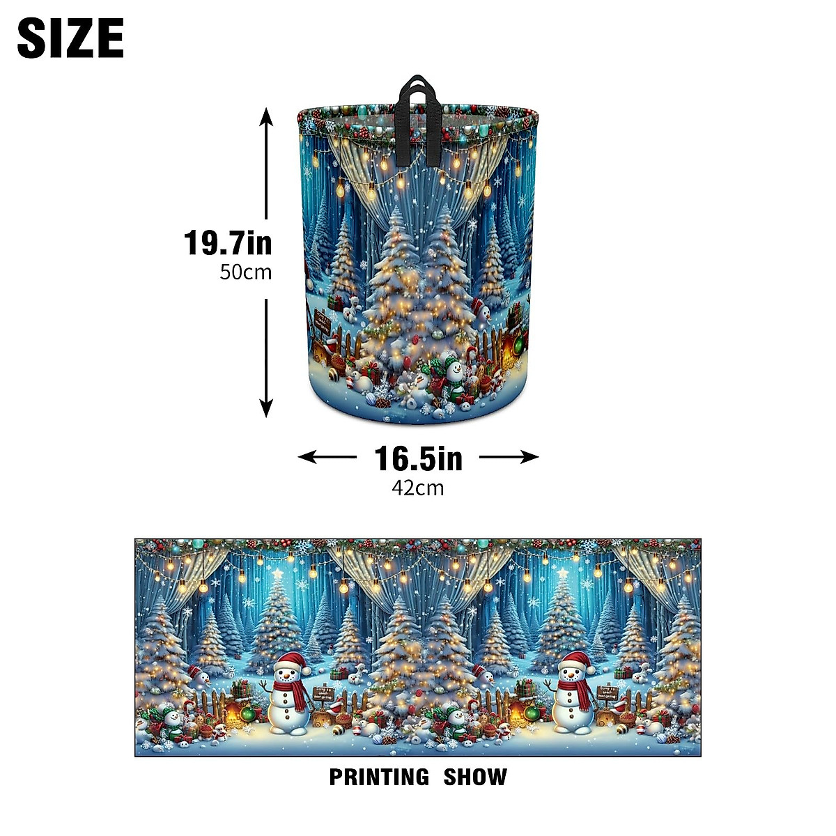 Christmas Snowman Tree Laundry Hamper,laundry Basket,Waterproof Storage Bin for Bedroom,Clothes Organizer Basket,Toys and Blankets in Bathroom