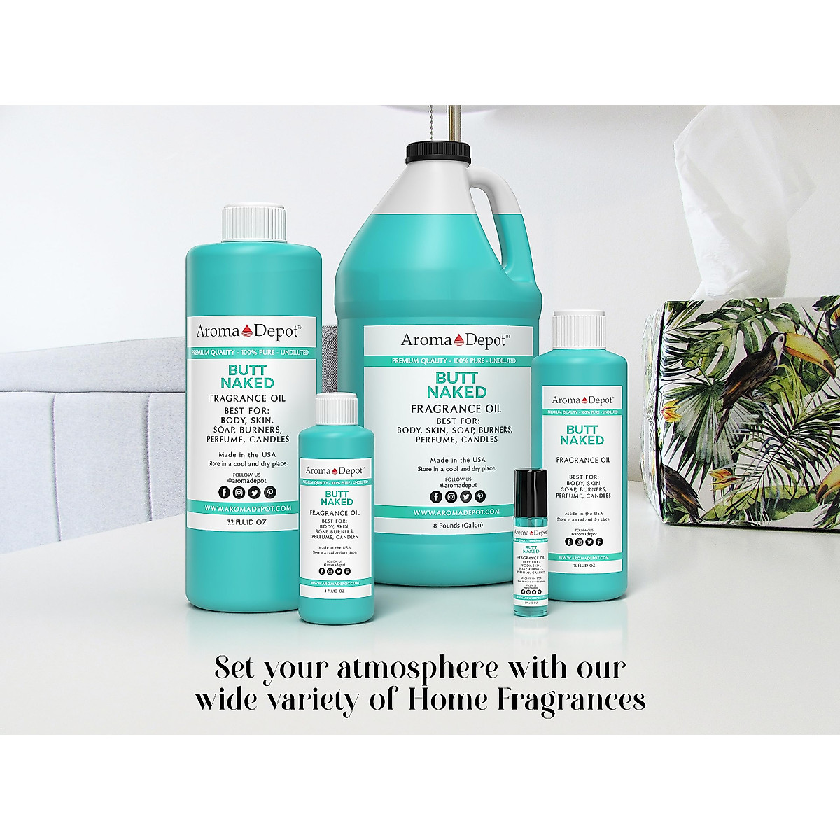 Aroma Depot 2 oz. Butt Naked Type Unisex Perfume/Body Oil Our Interpretation, Premium Quality Uncut Fragrance Oil