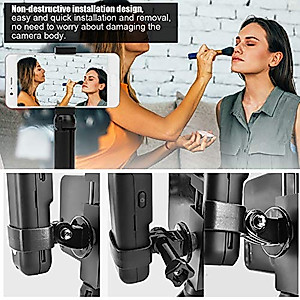 Mini Tripod Phone Tripod,Portable Table Tripod Cold Shoe Base Phone Clip Set Desk Tripod with 1/4'' Screw & Silicone Pad,for Phone Action Camera