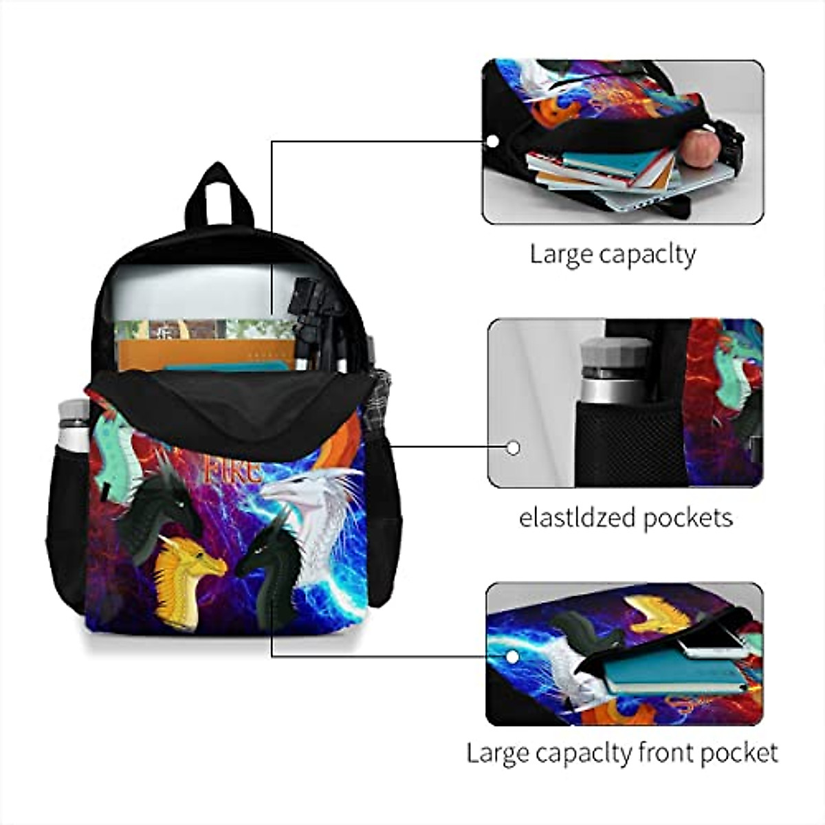 LONGREN Wings-of Fire Backpack schoolbag Bookbag 17 Inch travel Laptop Backpack.