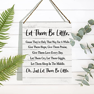 KongMoTree Let them be little, Nursery Quotes Wall Art, Nursery Quote Sign, Nursery Sign, Nursery Decor, Gender Neutral Nursery Art, Boys Girls Room Wall Sign, 8x10 Inch(GMS628)