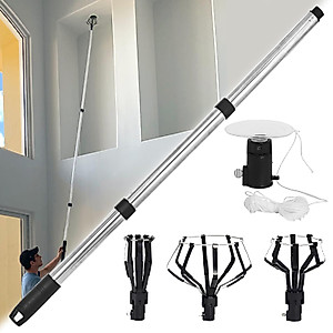 12FT Light Bulb Changer for High Ceilings and Recessed Lights, Light Bulb Extension Pole Changer for High Ceilings, Light Bulb Removal Tool with Baskets and Suction Cup