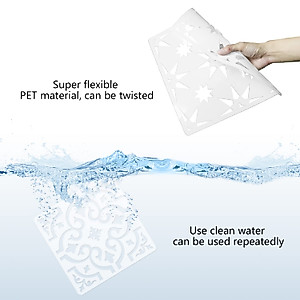 6Pieces Floor Stencil Reusable, 12 x 12 inch for Tile Floor Slabs Wall Stencil Wood Painting Template Paint Stencils for Walls Furniture Garden Patio Bathroom Decor DIY