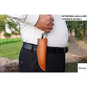 Ottoza TOP GRAIN Leather Knife Sheaths for Fixed Blade Knives, Leather Knife Sheath for Belt, Leather Knife Holster Belt Knife Holder, Vertical Knife Sheath for Belt No:46