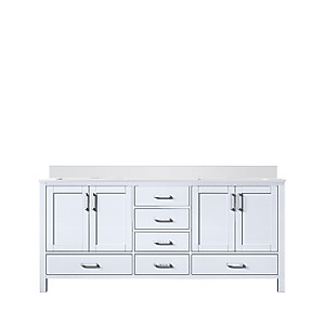 Bell+Modern Big Sur 72 in. W x 22 in. D White Double Bath Vanity and White Quartz Top