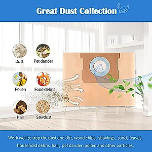 10 Pack Vacuum Filter Bags Replacement for Porter-Cable PCX18301-4B and Stanley SL18301-3B 4 Gallon Wet/Dry Vacuum, Replace Part 25-1238