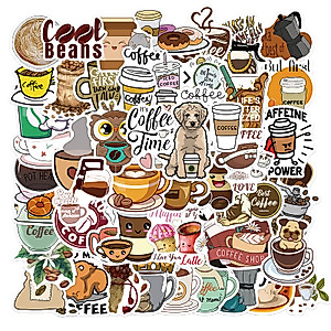 Food Stickers - 50 Pcs Candy Biscuit Coffee Ice Cream Stickers,Vinyl Waterproof DIY Decorations for Laptop Water Botter Guitar,Cocktail Beer Toast Supplies,Lollipop Vegetable Decor for Teens Adults