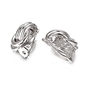 Yoursfs Stainless Ssteel Clip on Earrings for Women Silver Triple Hoop Clip-on Earring Dainty Earring Jewelry