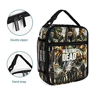 Waterproof Portable Insulation Lunch Tote The Apocalyptic Walking Horror Drama Dead Lunch Bag Gourmet Handbags Cooler Container for Camping Lunchboxes Storage Organizer
