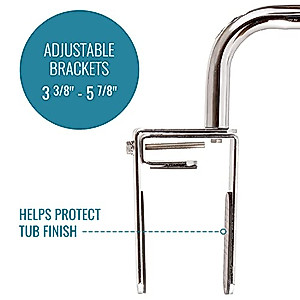 DMI Grab Bar Tub and Shower Handle, Bathtub Grab Bar, Safety Rail, For Safety and Stability, Rust Resistant, Chrome