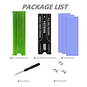 MHQJRH M.2 2280 SSD heatsink (Green)