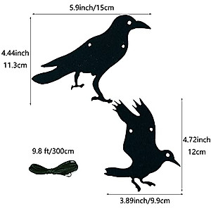SaktopDeco 2 Pack Black Felt Crow Garland Banner Crow Halloween Birthday Decorations Creative Decor Haunted House Fireplace Decor