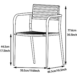 GWAREZ Outdoor Bistro Metal Arm Chair Stackable Garden Dining Chair for Patio Backyard Lawn, Set of 2, Bright Orange…